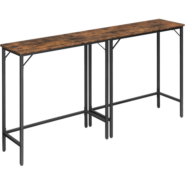 17 Stories 63 In Rustic Bar Table For Dining Room, Sturdy Metal Frame, Connectable Console Pub ...